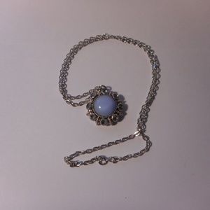 Avon | Jewelry | Vintage Avon Blue Silver Tone Pendant Necklace | Poshmark